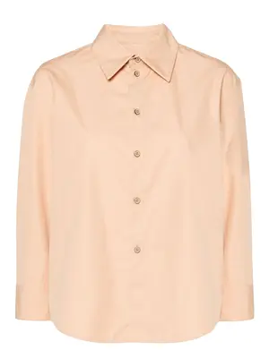 JIL SANDER Pointed-collar Cotton Shirt - Brown