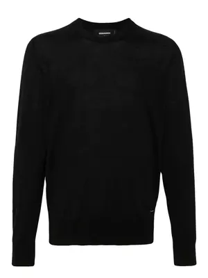 Dsquared2 Logo-plaque Fine-knit Jumper - Black