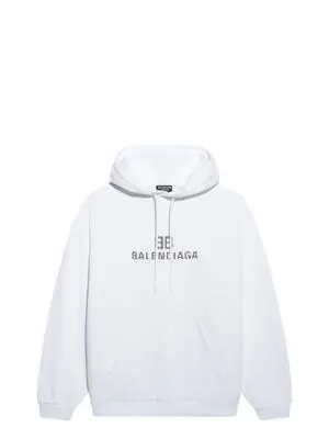 Balenciaga Bb Pixel Medium Fit Hoodie - White