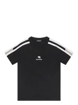 Balenciaga Sporty B Shrunk Tee Shirt - Black/grey/white