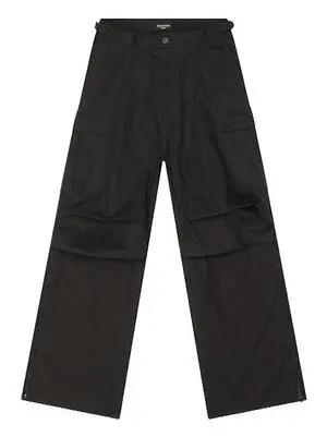 Balenciaga Cotton Ripstop Pulled Cargo Pants - Black