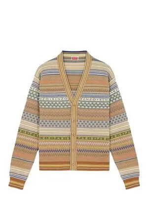 Kenzo Fairisle Cardigan - Camel