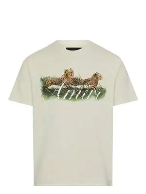 Amiri Cheetah Logo Tee Shirt - Alabaster