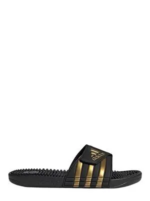 Adidas Adissage Slides - Core Black/gold Metallic