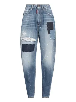Dsquared2 High Waisted Tapered Jeans - Blue