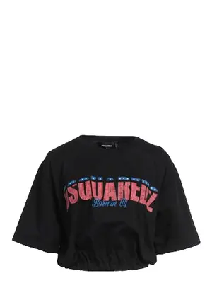 Dsquared2 Cotton Jersey Crop Top - Black
