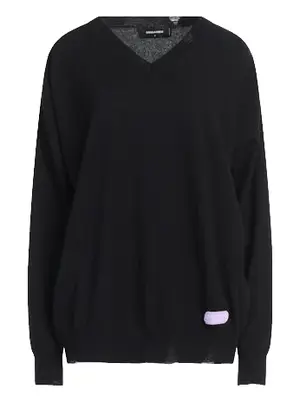 Dsquared2 Virgin Wool, Cashmere, And Polyester Sweater - Black