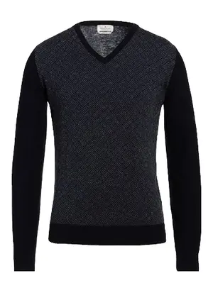 BROOKSFIELD Knit V-neck Sweater - Blue