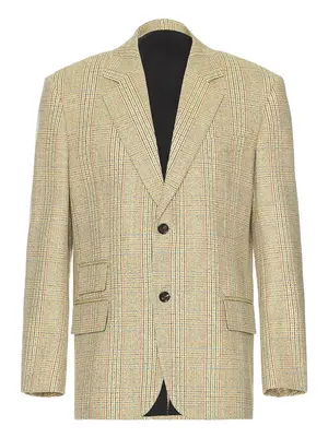 Bottega Veneta Distorted Prince Of Wales Jacket - Beige  Yellow  & Blue