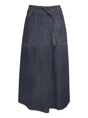 Max Mara Denim Midi Skirt - Navy