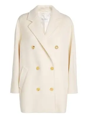 Max Mara Wool-cashmere Rebus Coat - White