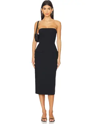 Amanda Uprichard X Strapless Bethany Midi Dress - Black