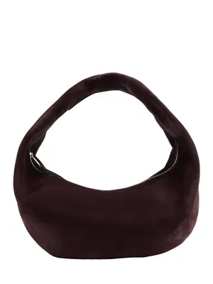 Khaite Olivia Medium Suede Top Handle Bag - Burgundy