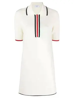 Thom Browne Rwb-stripe Virgin Wool Dress - Neutrals