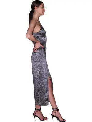 Fleur Du Mal Margaux Maxi Dress - Grey Acid Wash