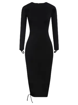 ANDREĀDAMO Midi Bodycon Dress - Black