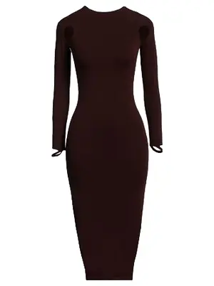 ANDREĀDAMO Midi Bodycon Dress - Brown