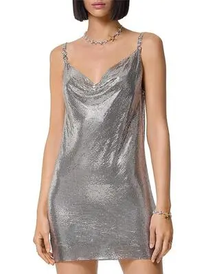 knee length dresses for ladies Modern FANNIE SCHIAVONI Red Metal Mesh Mini Dress main image 0
