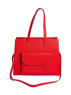 F & W STYLE Imani Large Leather Tote Red