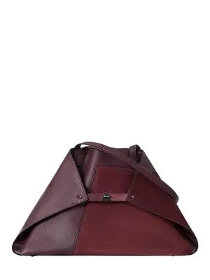 Akris Ai Medium Patchwork Leather Tote Bag - 067 Burgundy