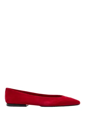 Loro Piana Loro Piana Primula Suede Ballerina Flats Red Raspberry
