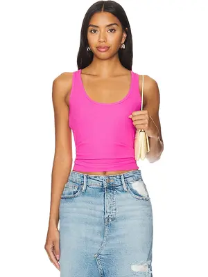 Good American Ribbed Jersey Tank - Pink Glow002
