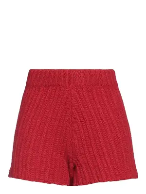 Alanui Knitted Ribbed High Waisted Shorts - Red