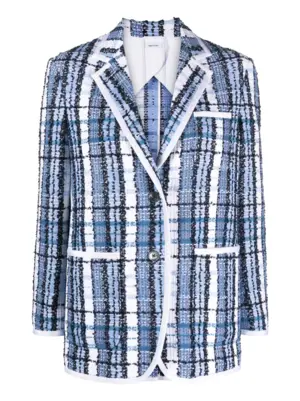 THOM BROWNE Thom Browne Tartan-Checked Bouclé Blazer