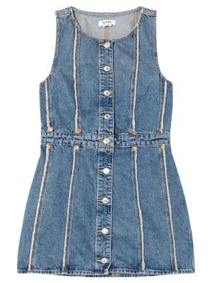 RE/DONE Frayed Denim Minidress - Blue