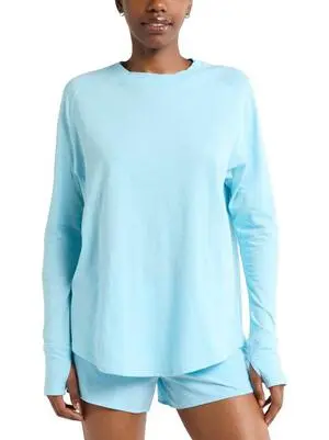Zella Zella Relaxed Washed 2.0 Long Sleeve Slub Tee Blue Sky