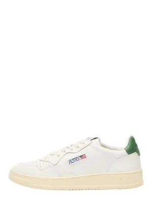 AUTRY 01 Low Leather Sneaker - Leat Wht/green