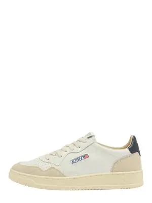 AUTRY 01 Low Leather And Suede Sneakers - White/navy