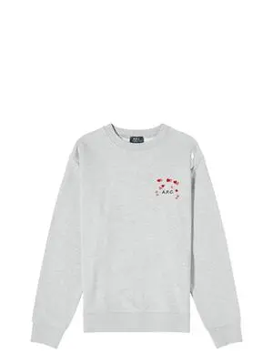 A.p.c. Valentines Logo Crew Sweat - Grey