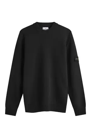 Stone Island Reverse Seam Lambswool Crew Neck Jumper - Black