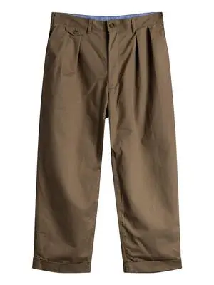 BEAMS 2 Pleat Chino - Olive