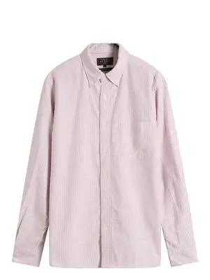 BEAMS Button Down Candy Stripe Shirt - Wine