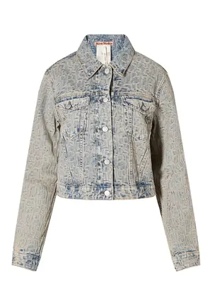 Acne Studios Denim Logo Jacket - Blue/beige