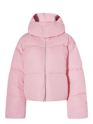 PANGAIA Flwrdwn Recycled Nylon Cropped Puffer Jacket - Magnolia Pink