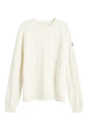Moncler Wool Coronet Crew Sweater - Off White
