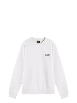 A.p.c. Rue Madame Logo Crew Sweatshirt - Heather Grey/black