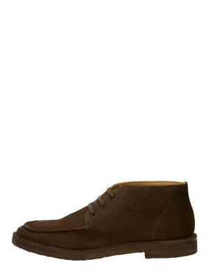 DRAKE'S Crosby Moc Toe Ankle Boots - Dark Brown Suede
