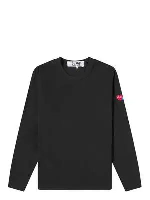 Play Comme Des Garcon Long Sleeve Invader T-shirt - Black