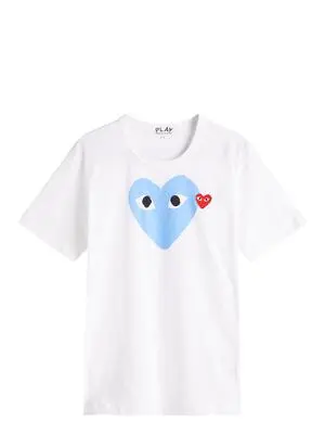 Play Comme Des Garcon Red Heart Colour Heart T-shirt - White/red/blue