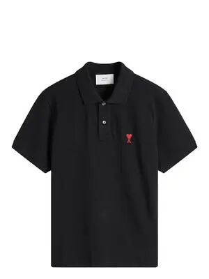 Ami A Heart Polo Shirt - Black