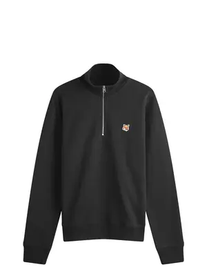 Maison Kitsuné Fox Head Patch Half Zip Sweat Black