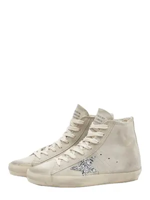 GOLDEN GOOSE Francy High-top Sneakers - Seedpearl/silver