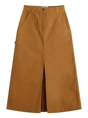 WEEKEND BY MAX MARA Longline Cotton Canvas Skirt - Earth