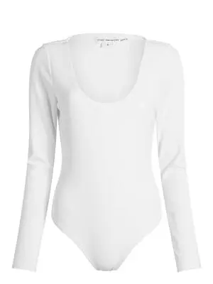 Good American Scuba Scoop Neck Bodysuit - White