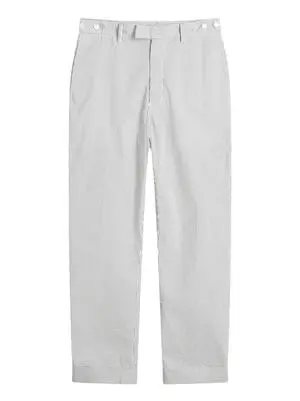 BEAMS Coolmax® Seersucker Ivy Trousers - Blue Stripe