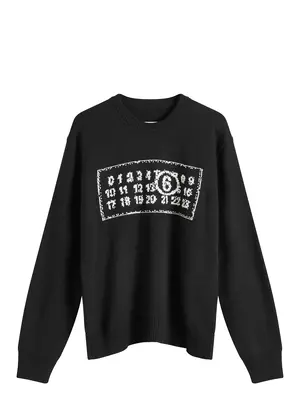 MAISON MARGIELA Jacquard Number Logo Jumper - Black